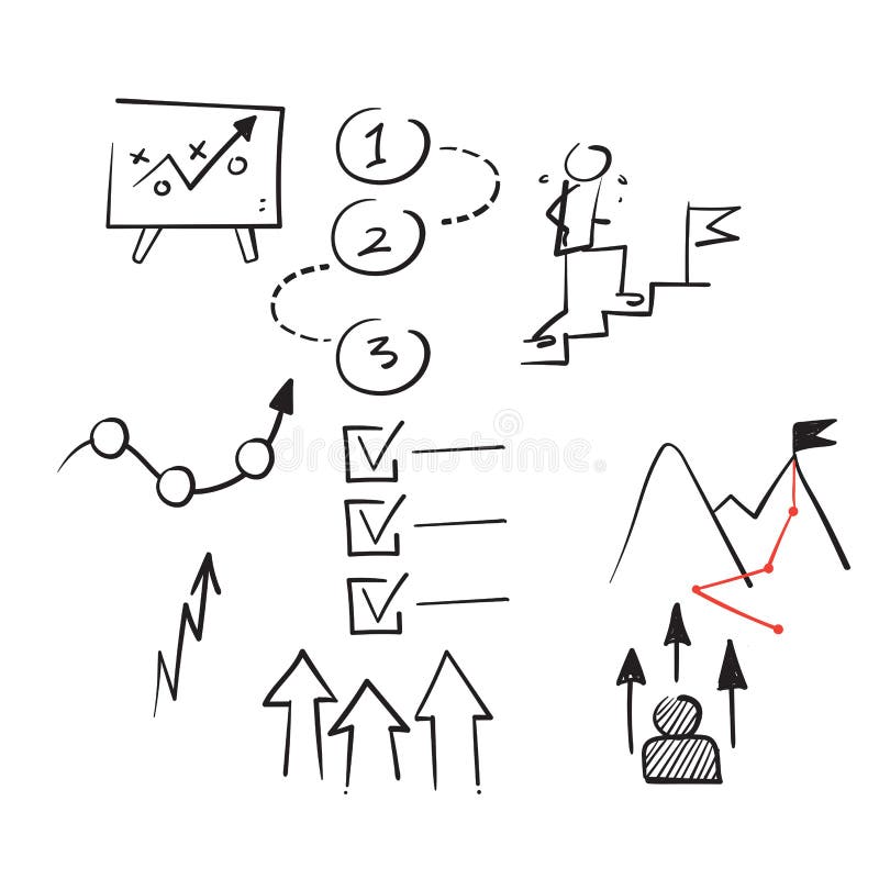 Hand Drawn Doodle General Personal Progress in Life Improving ...