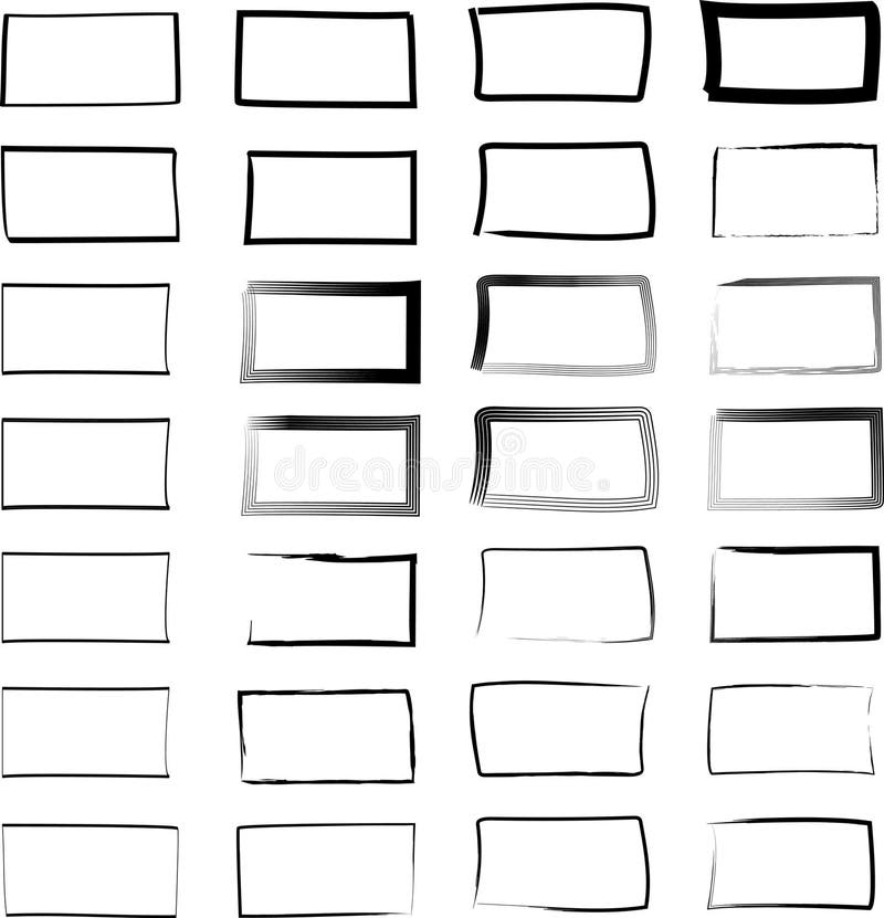 Hand Drawn Doodle Grunge Square Highlighter. Marker Scribble Scrawl ...