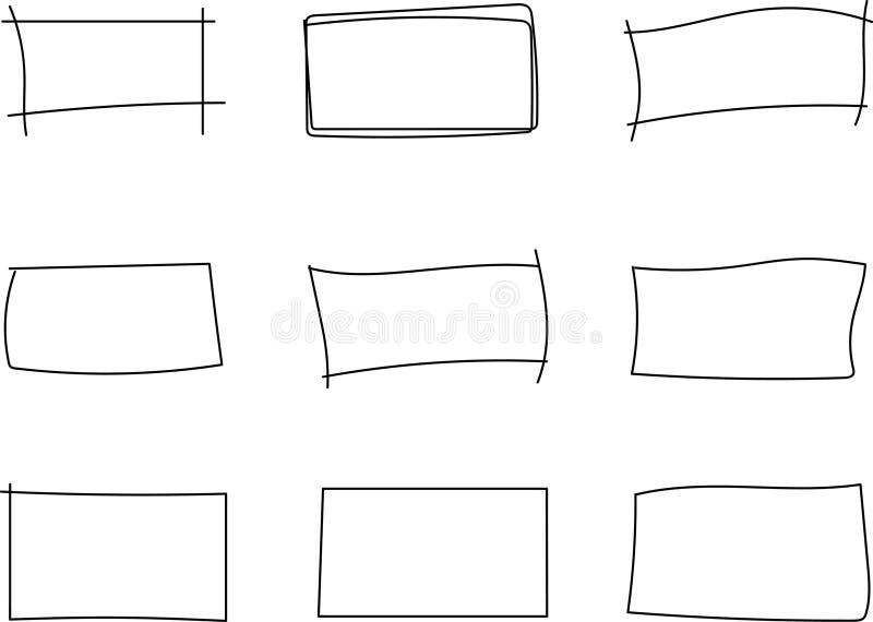 Hand Drawn Doodle Grunge Square Highlighter. Marker Scribble Scrawl ...