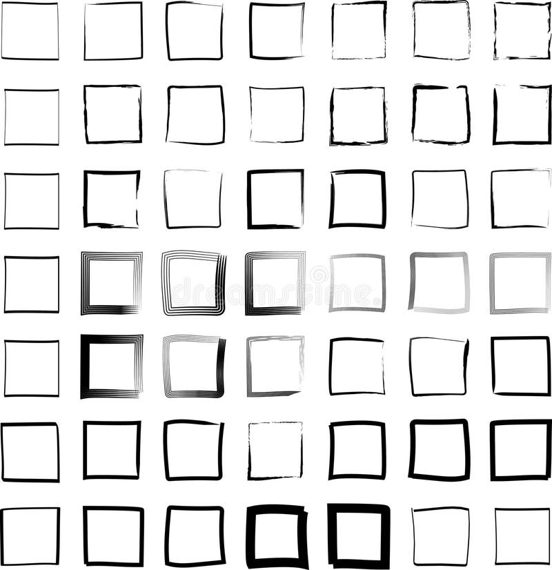 Hand Drawn Doodle Grunge Square Highlighter. Marker Scribble Scrawl ...