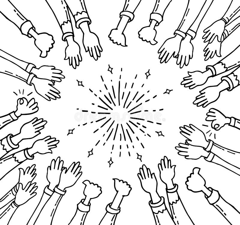 Hand Drawn of Doodle Hands Clapping Stock Vector - Illustration of ...