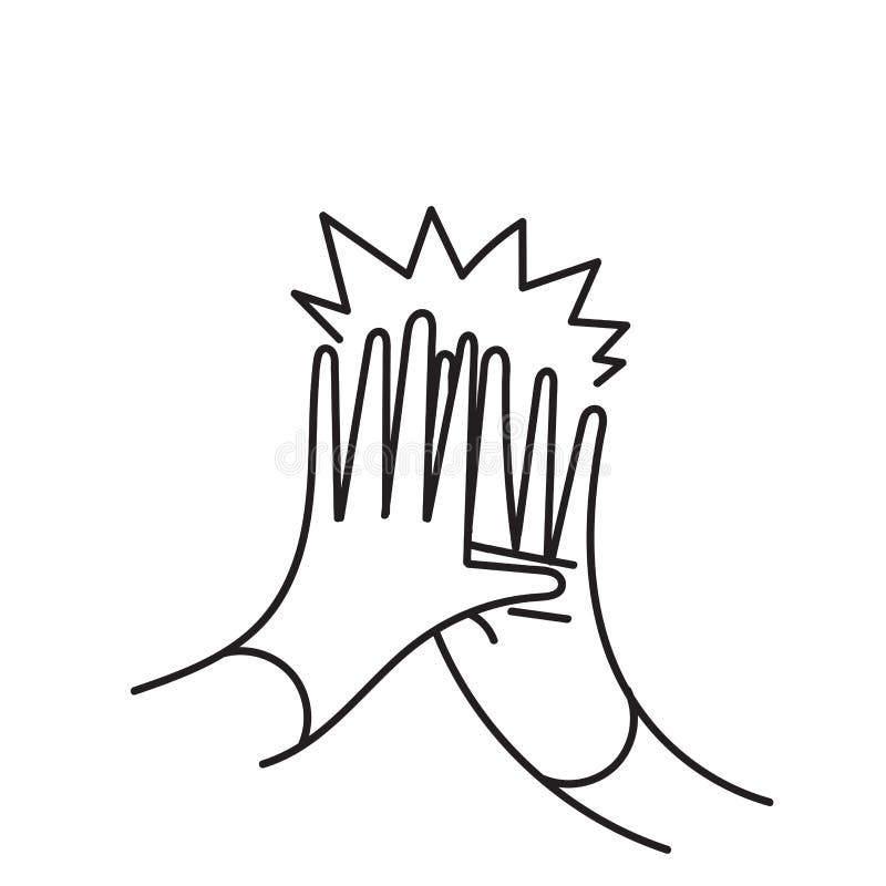 Hand Drawn Doodle High Five Illustration Vector Stock Vector ...