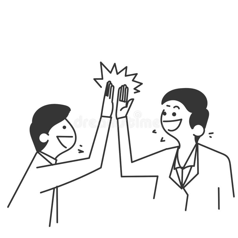 Hand Drawn Doodle High Five Illustration Vector Stock Vector ...