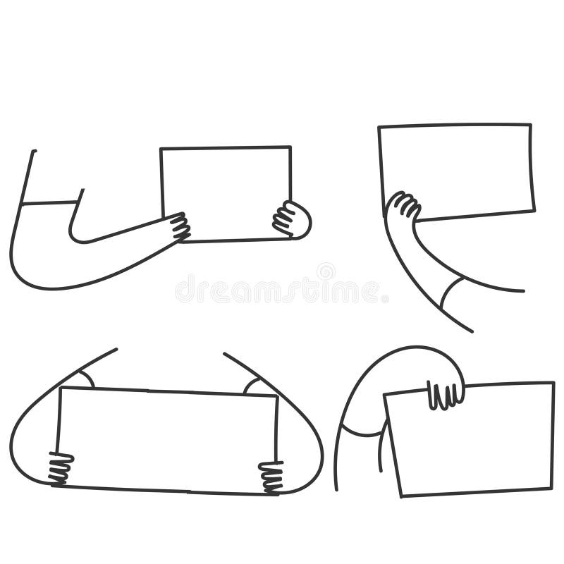 Hand Drawn Doodle Hand Holding Protest Banner Illustration Stock Vector ...