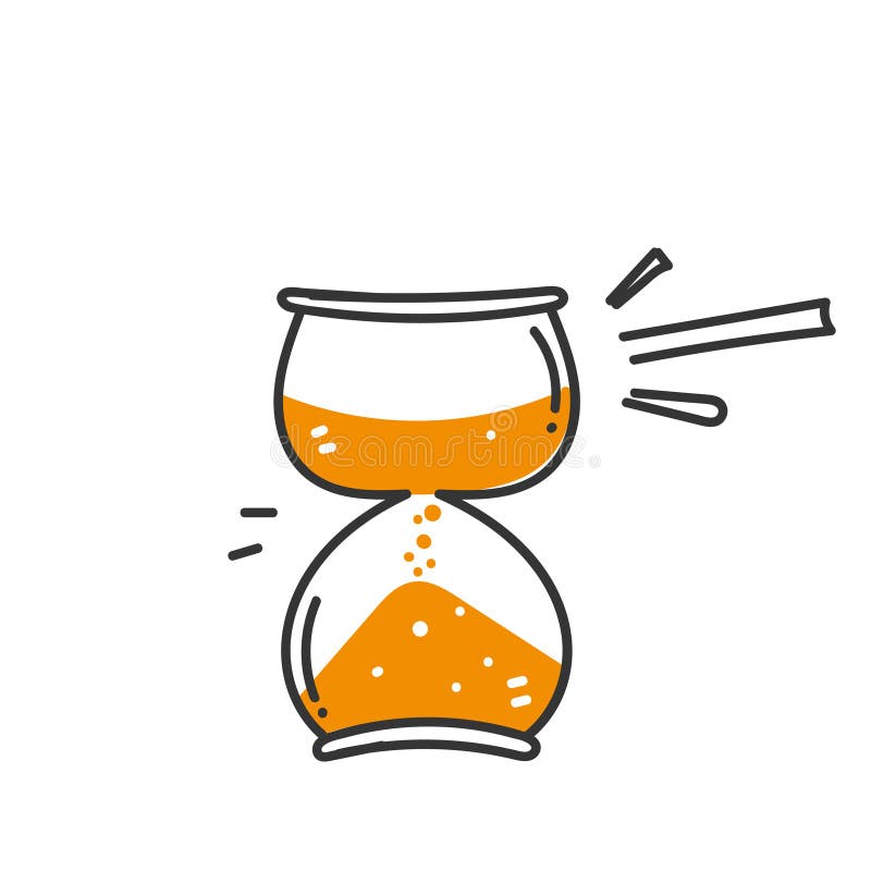 Hand Drawn Doodle Hourglass Illustration Stock Vector - Illustration of ...