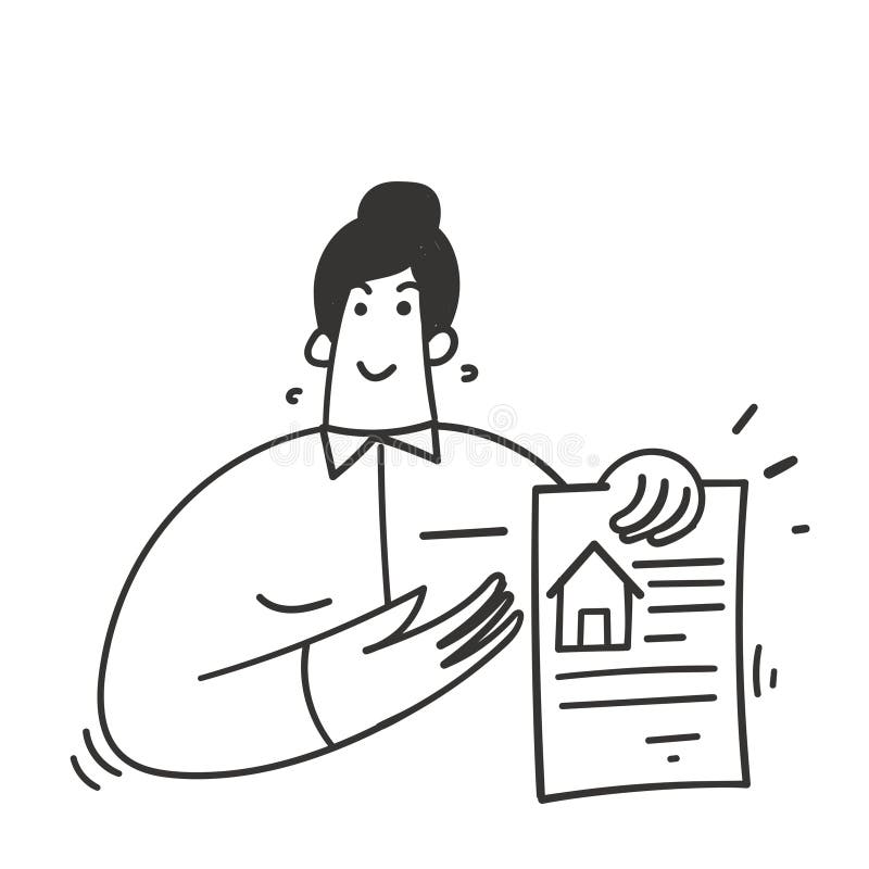 Hand Drawn Doodle House Document Paper Illustration Vector Illustration ...