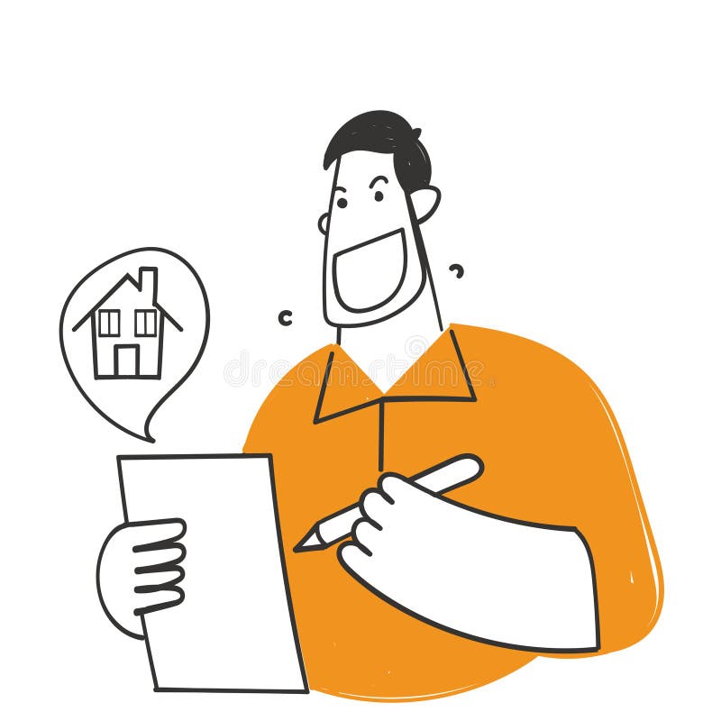 Hand Drawn Doodle House Document Paper Illustration Vector Illustration ...