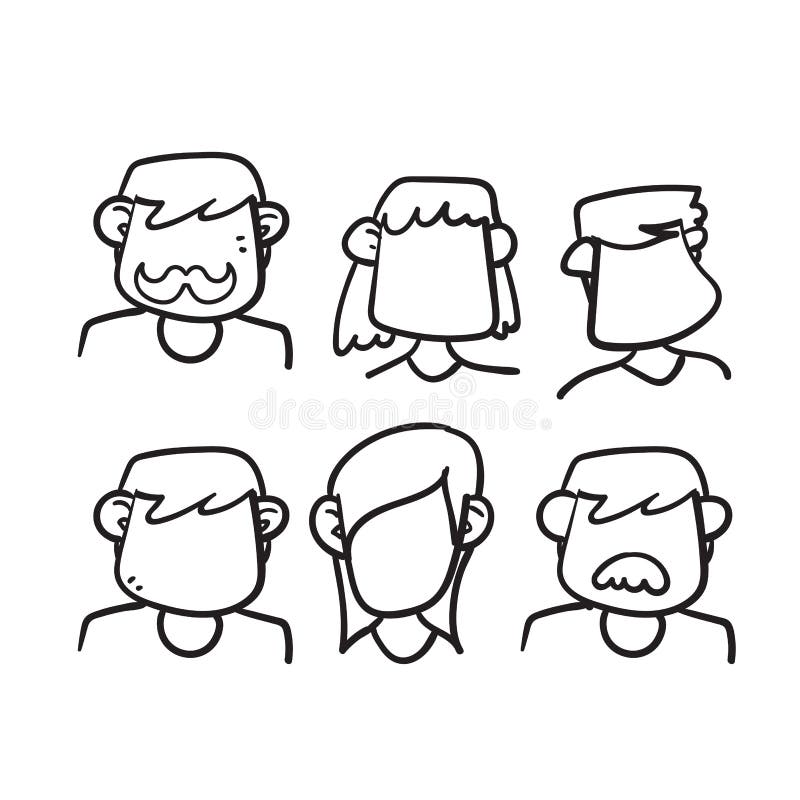 Hand Drawn Doodle Human Avatar Icon Illustration Vector Stock Vector ...