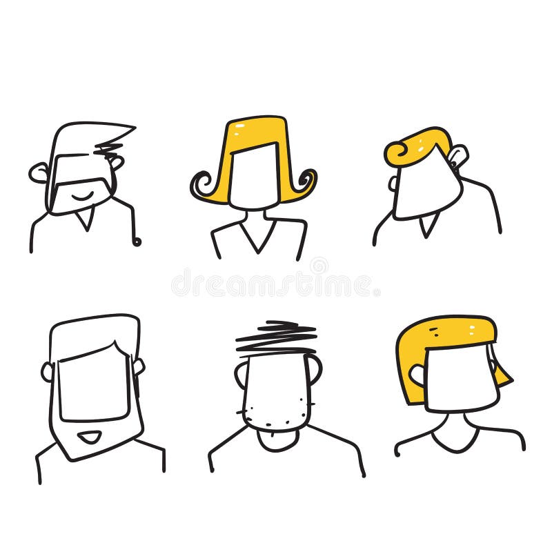 Hand Drawn Doodle Human Avatar Icon Illustration Vector Stock Vector ...