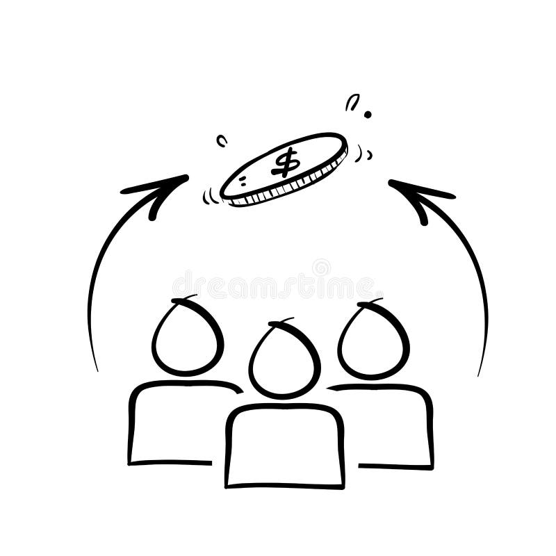 Hand Drawn Doodle Icon Public Finance Management Illustration Vector ...