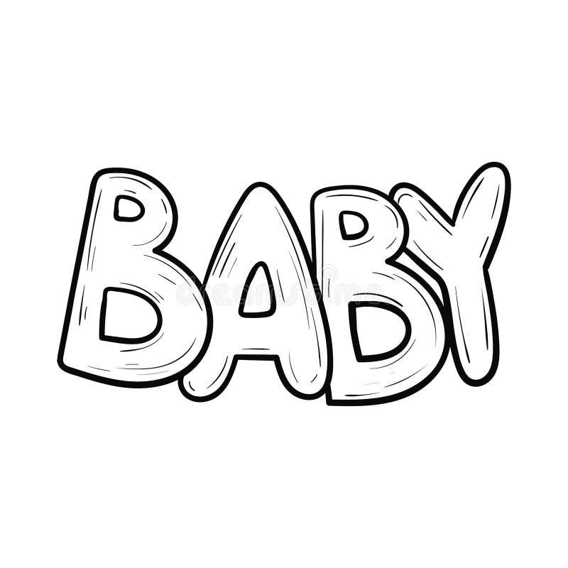 Hand Drawn Doodle Lettering, Word Baby. Vector Isolated Illustration ...