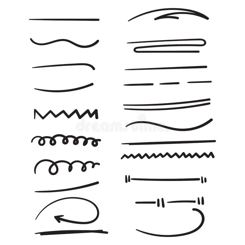 Hand Drawn Doodle Line Art Collection Element Illustration Doodle ...