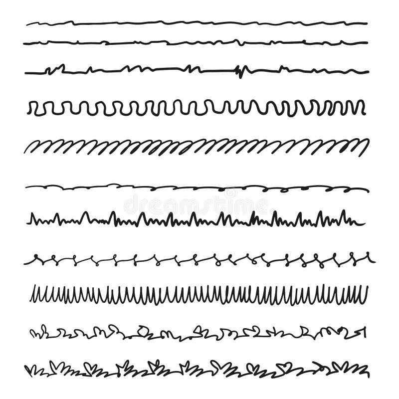 Hand drawn doodle line 03 stock vector. Illustration of doodle - 193666110