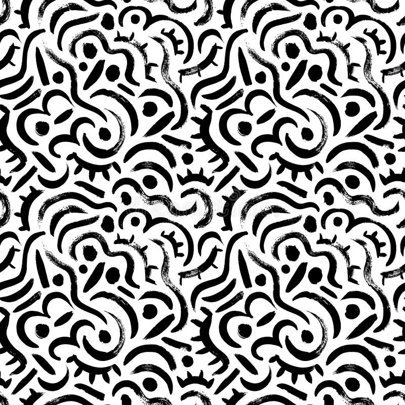 Hand Drawn Doodle Lines Vector Seamless Pattern. Stock Vector ...