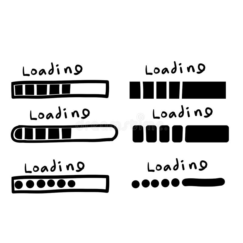 Doodle Loading Bar. Design Element Progress Speed. Status of Completion ...