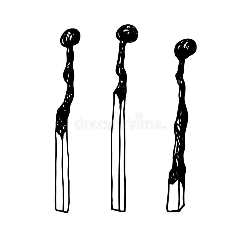 Hand drawn doodle matches stock vector. Illustration of light - 206210449