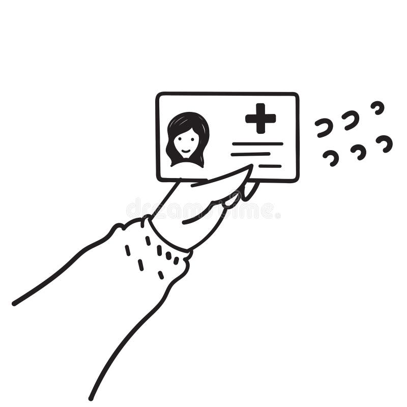 Hand Drawn Doodle Medical Card Illustration Vector Stock Vector ...