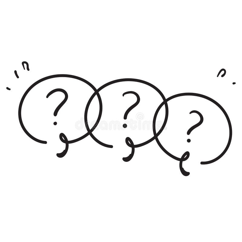 Hand Drawn Doodle Message Box with Question Mark Icon Stock Vector ...