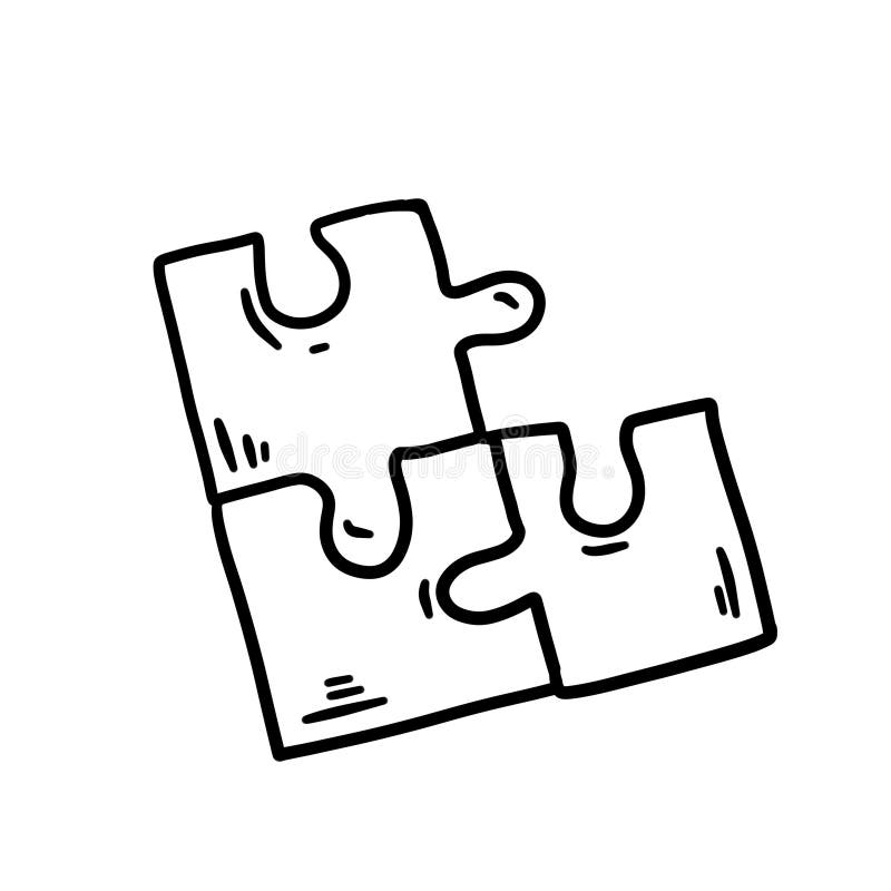 Hand Drawn Doodle Missing Puzzle Question Mark Icon Illustration Vector ...