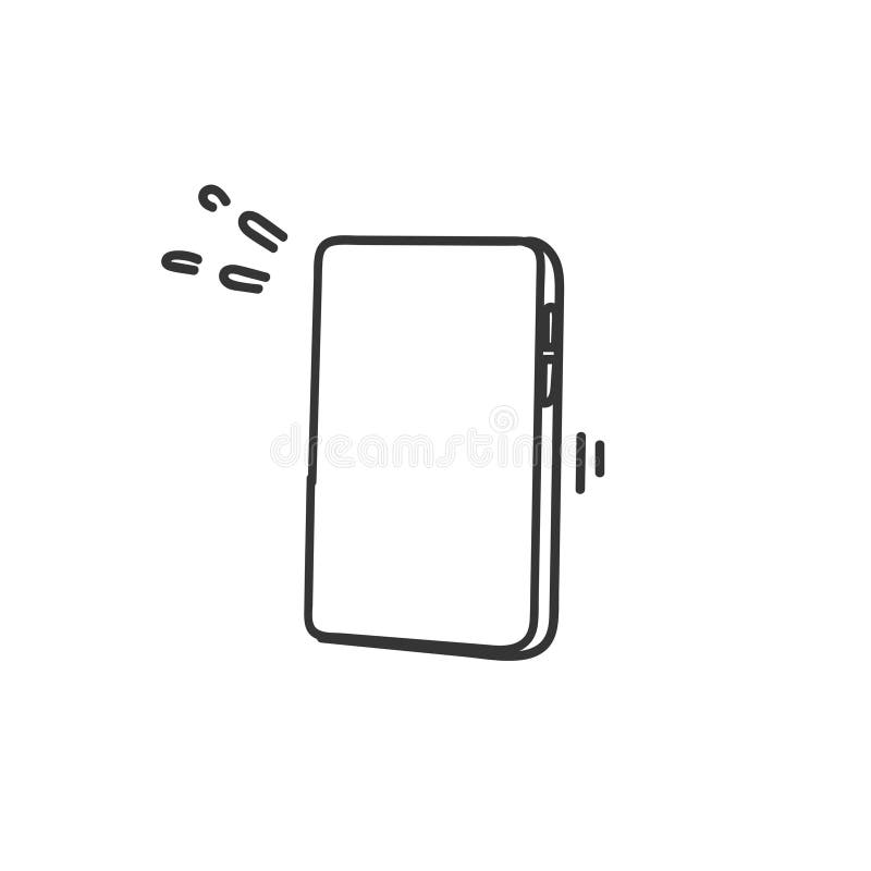 Hand Drawn Doodle Mobile Phone White Blank Mock Up Stock Vector ...