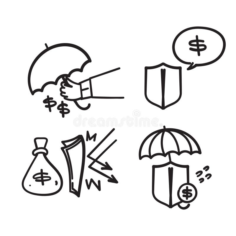 Hand Drawn Doodle Money Protection Icon Related Illustration Stock ...