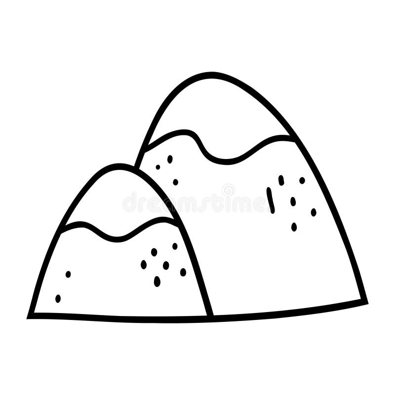 Hand Drawn Doodle Mountains. Simple Vector Outline Illustration for ...