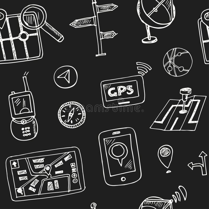 Hand Drawn Doodle Navigation Seamless Pattern Stock Vector ...