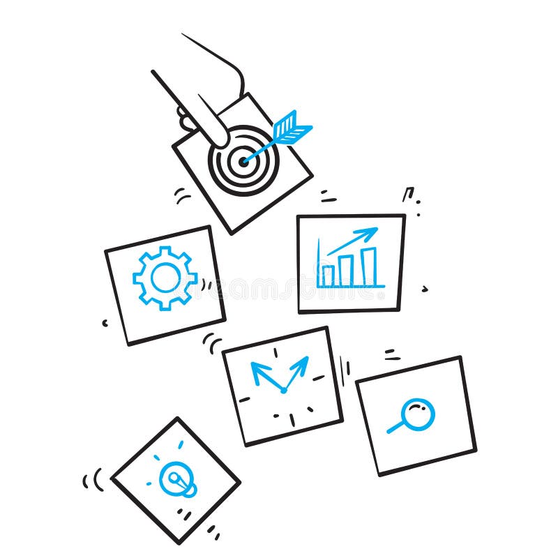 Hand Drawn Doodle Objective for Business As Successful Target Related ...