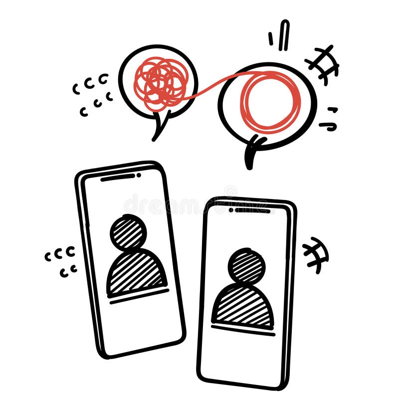 Hand Drawn Doodle Online Business Problem Solving Concept Illustration ...