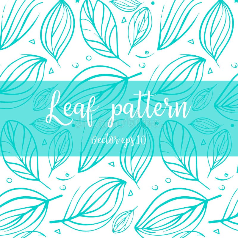 Hand Drawn Doodle Pattern with Leaves Stock Illustration - Illustration ...