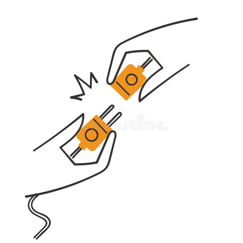 Hand Drawn Doodle Person Holding Electric Socket Plug Illustration ...