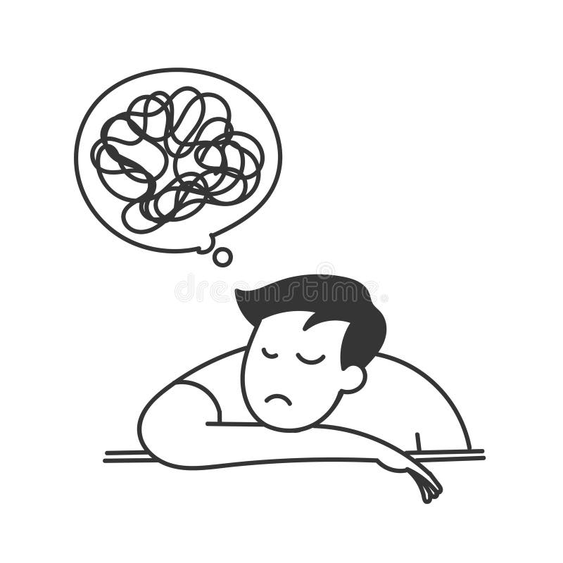 Hand Drawn Doodle Person Messy Line Thought Stock Vector - Illustration ...