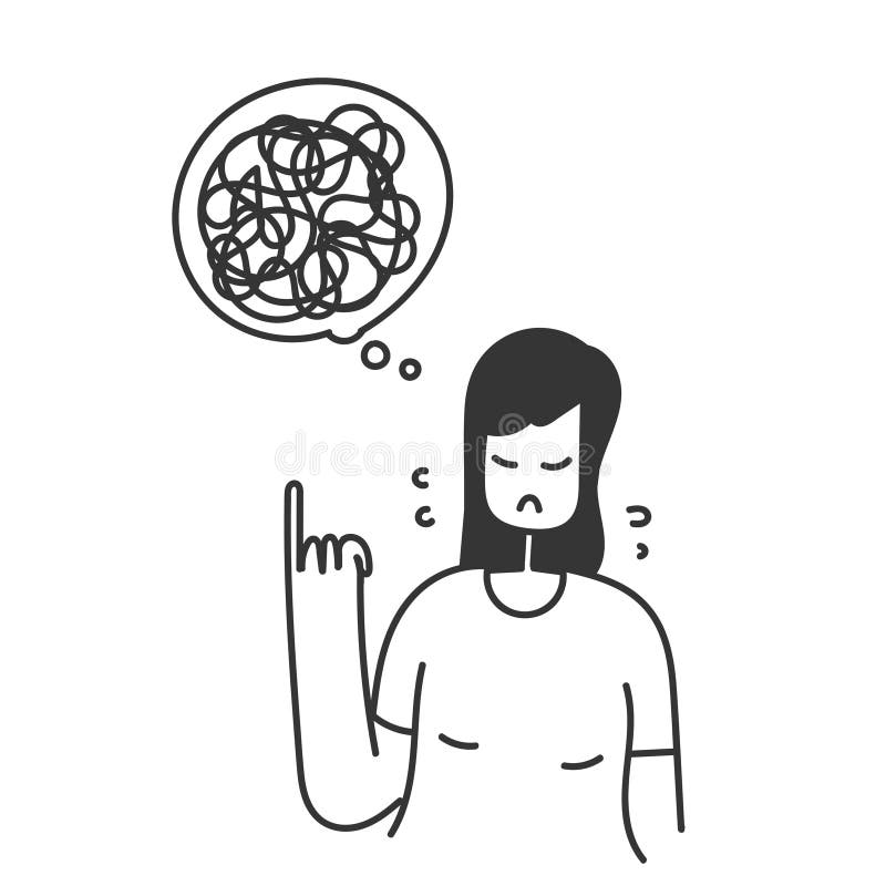 Hand Drawn Doodle Person Messy Line Thought Stock Vector - Illustration ...