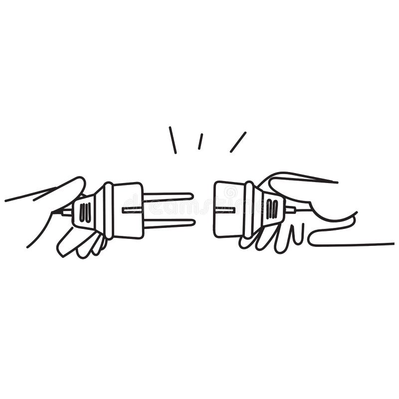 Hand Drawn Doodle Plug and Socket Illustration Vector Stock Vector ...