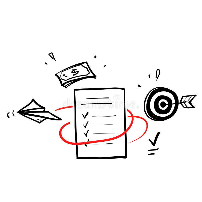 Hand Drawn Doodle Project Management Related Icon Illustration Vector ...