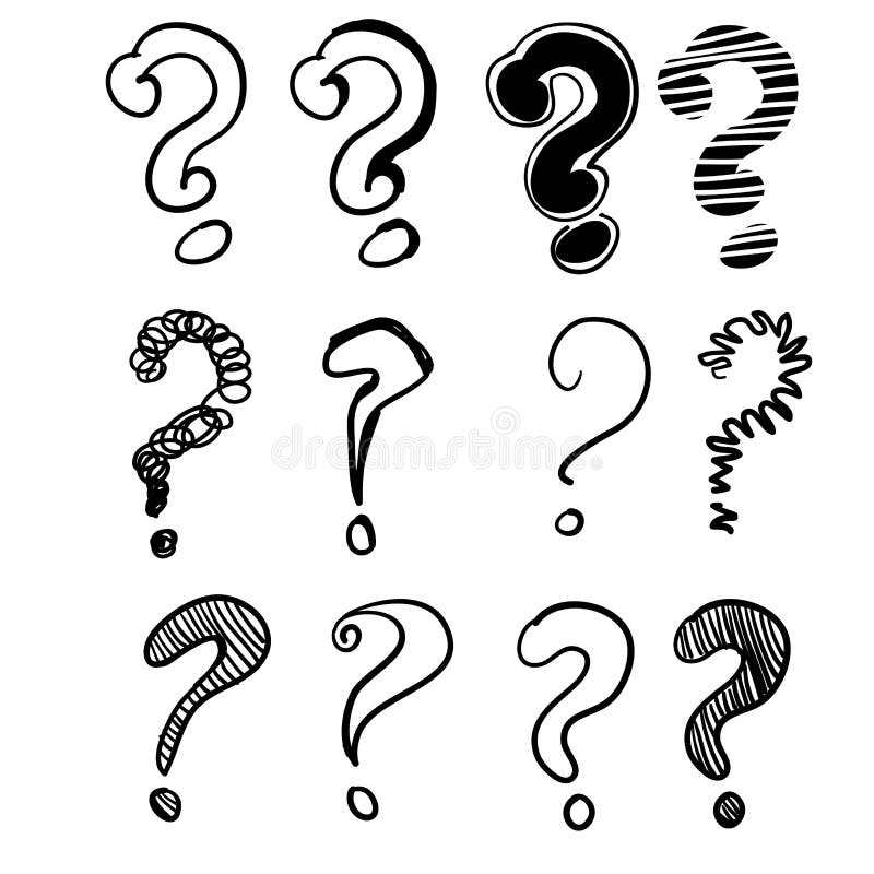 Hand Drawn Doodle Question Marks Set Illustration Stock Vector ...