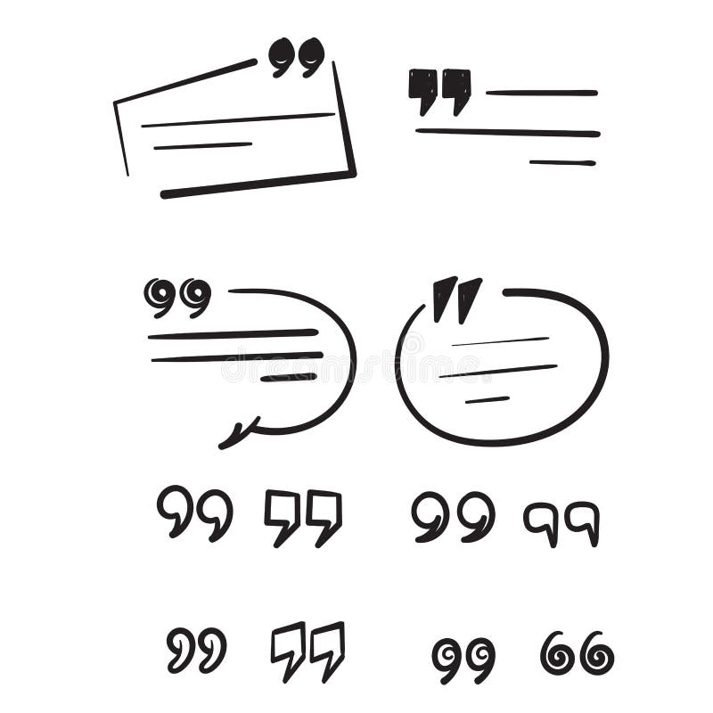 Quotation Mark Drawing Stock Illustrations – 400 Quotation Mark Drawing ...