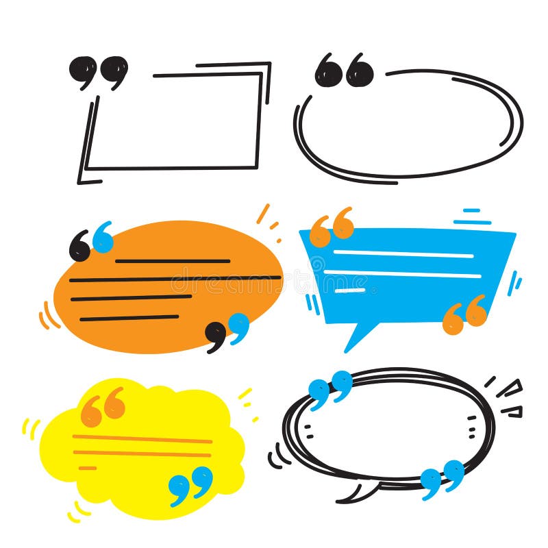 Hand Drawn Doodle Quote Mark Frame Illustration Vector Stock Vector ...