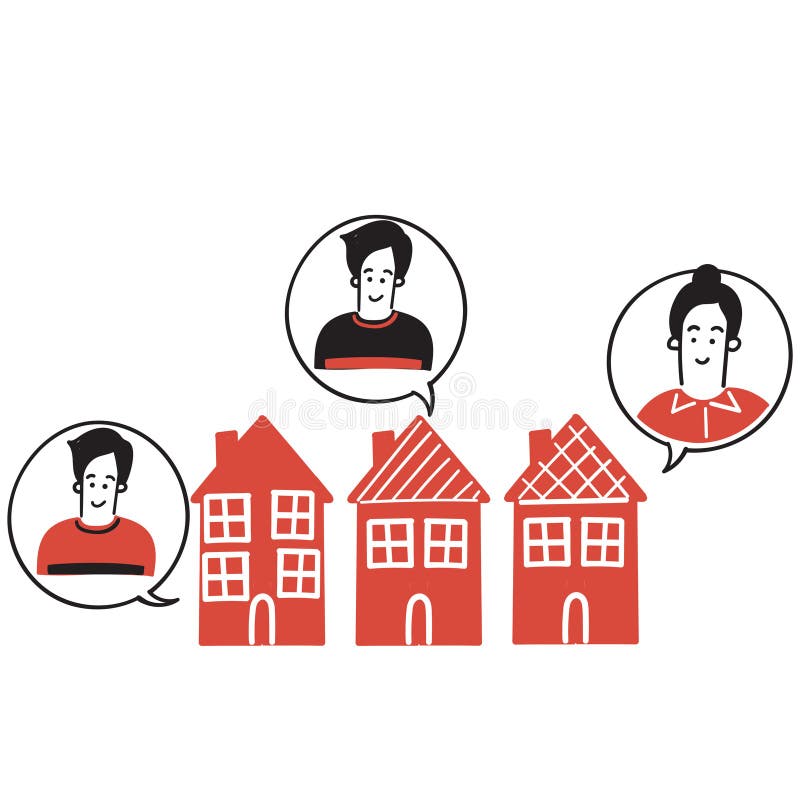 Hand Drawn Doodle Real Estate Ownership Illustration Vector Stock ...