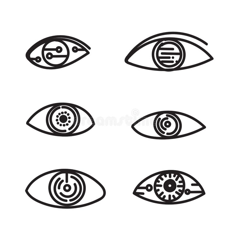 Hand Drawn Doodle Robotic Eye Illustration Vector Stock Vector ...