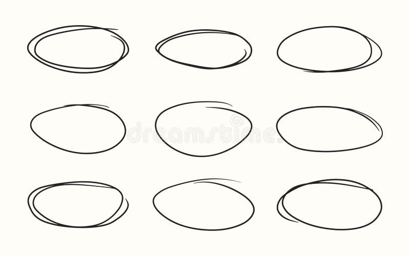 Hand Drawn Doodle Round Frames Set Stock Vector - Illustration of ...