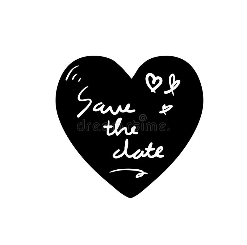 Hand Drawn Doodle Save the Date Typography Illustration Doodle Vector ...