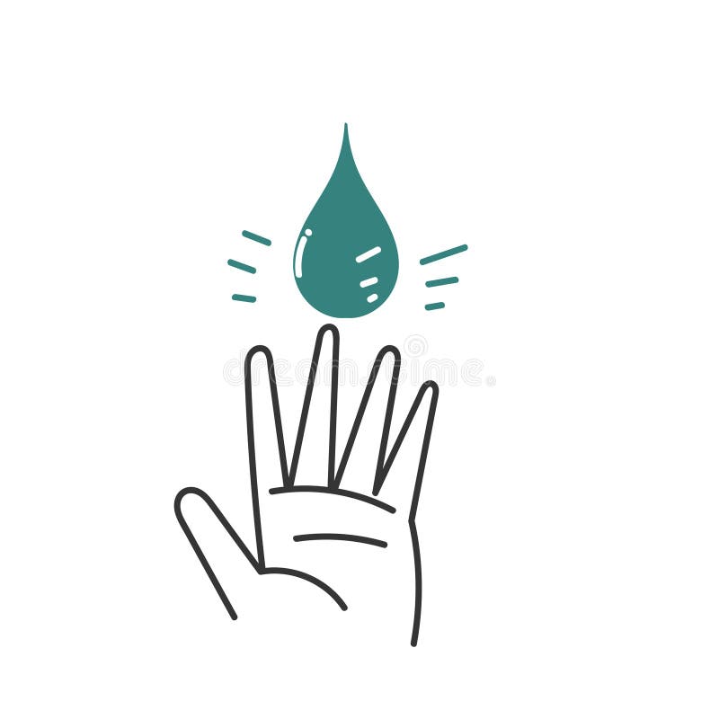 Hand Drawn Doodle Save Water Icon Illustration Stock Vector ...