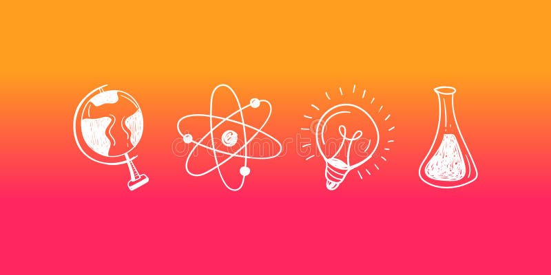 Hand Drawn Doodle Science and Education Icon Collection Stock ...