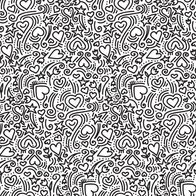 Hand Drawn Doodle Seamless Pattern Background Texture Stock Vector ...