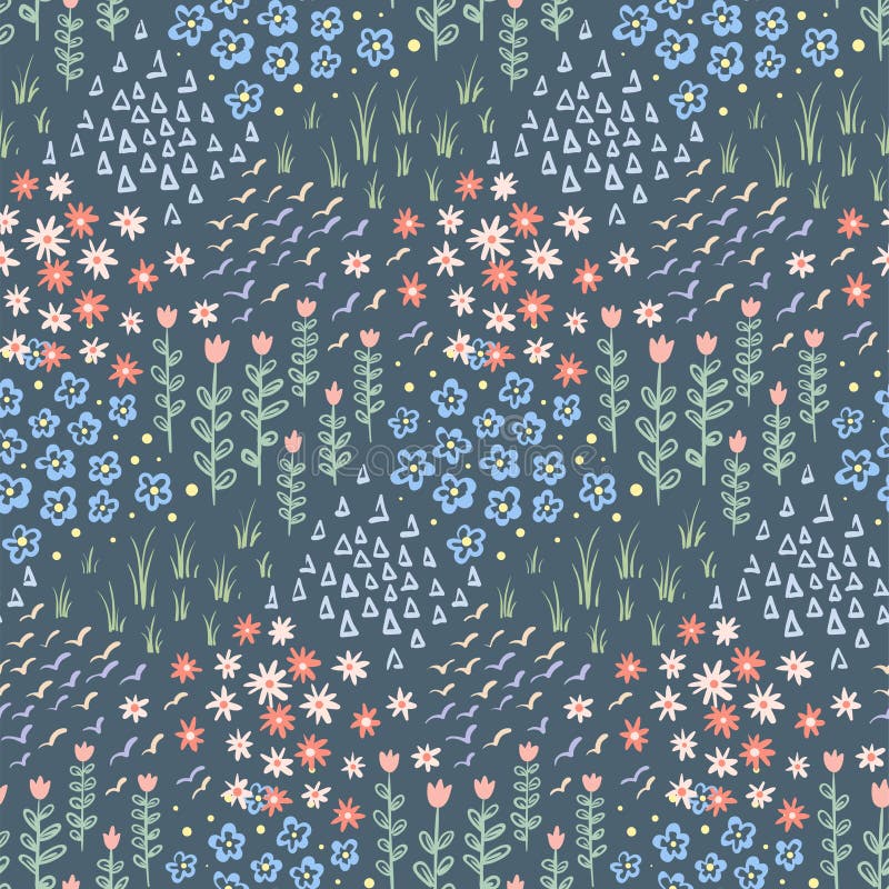 Hand Drawn Doodle Seamless Pattern Background Texture Stock Vector ...