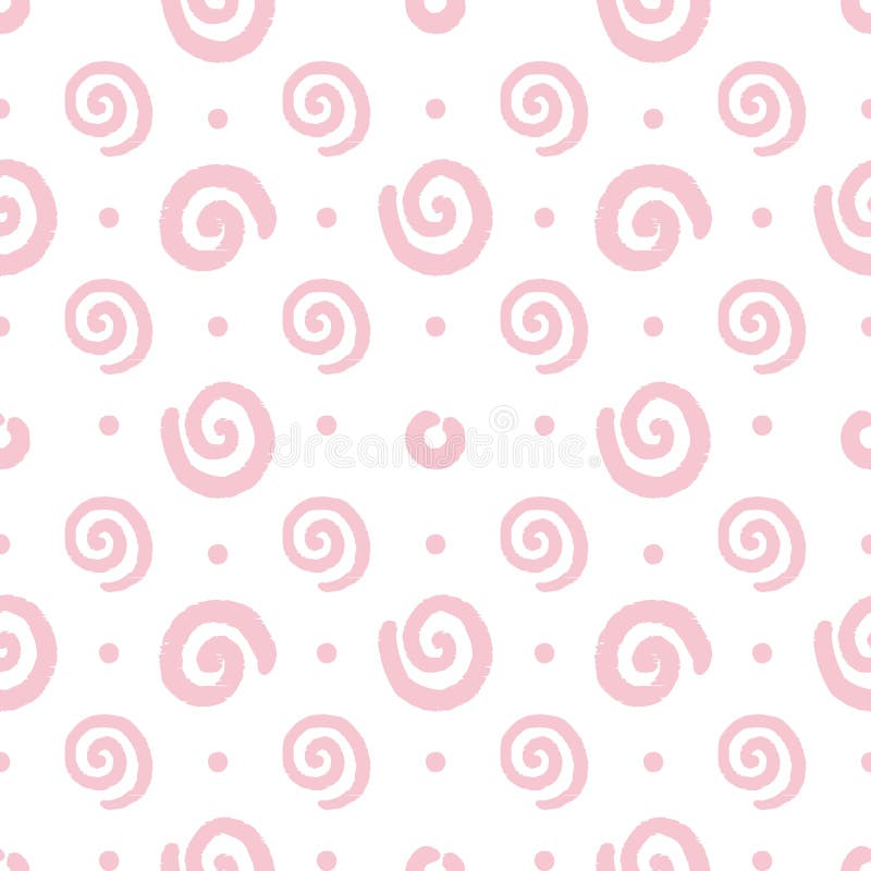 Hand Drawn Doodle Seamless Pattern in Pink Color Stock Illustration ...