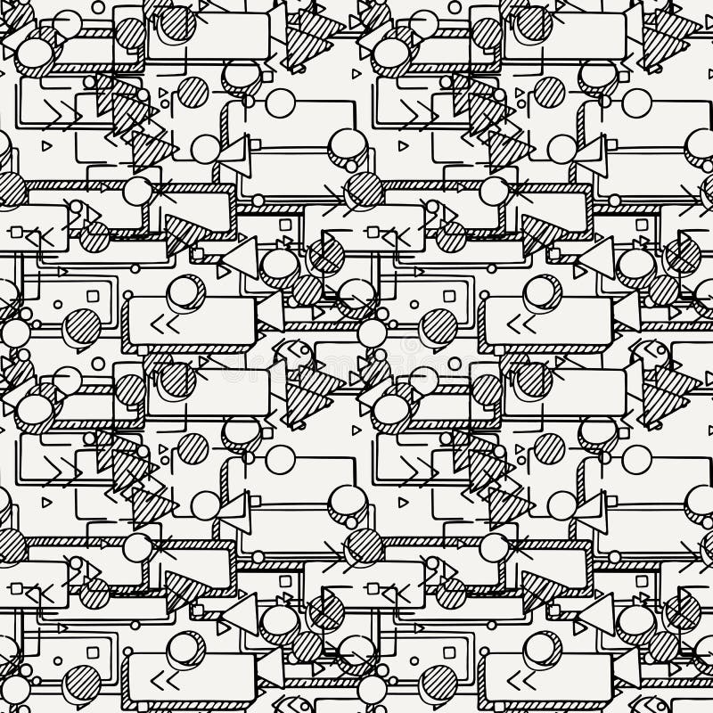 Hand Drawn Doodle Seamless Pattern. Stock Vector - Illustration of cute ...