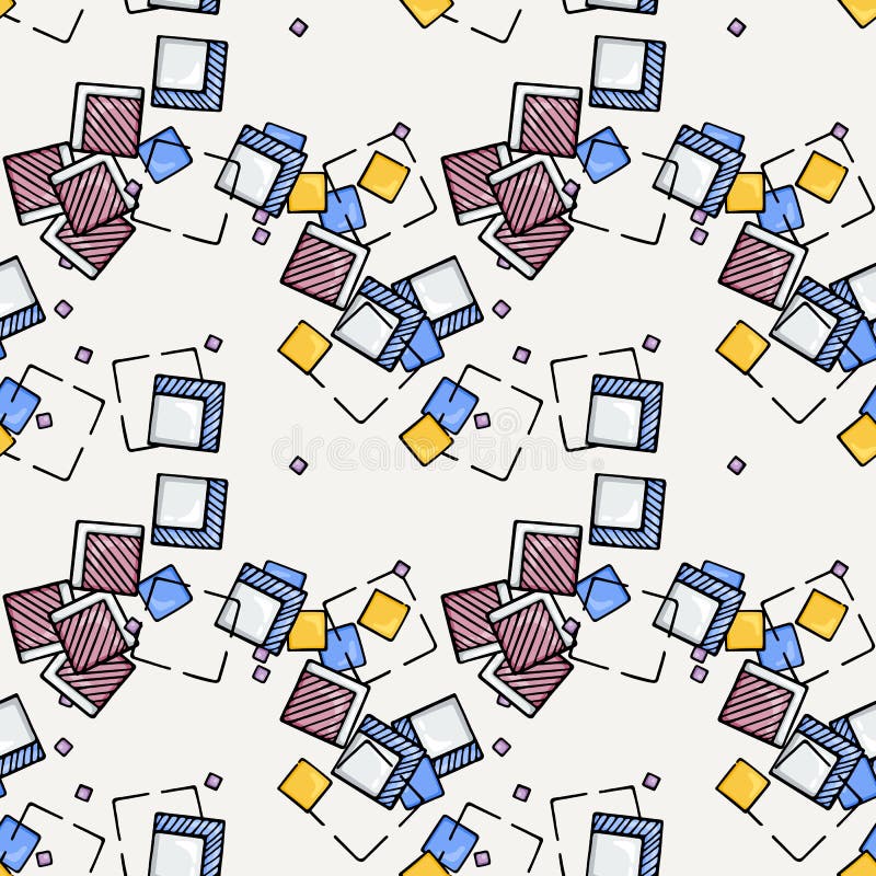 Doodle Seamless Pattern with Various Doodle Flowers, Leaves and ...