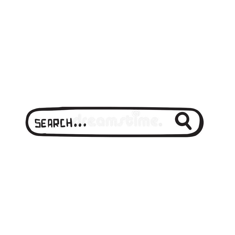 Hand Drawn Doodle Search Bar Icon Illustration Vector Isolated Stock ...